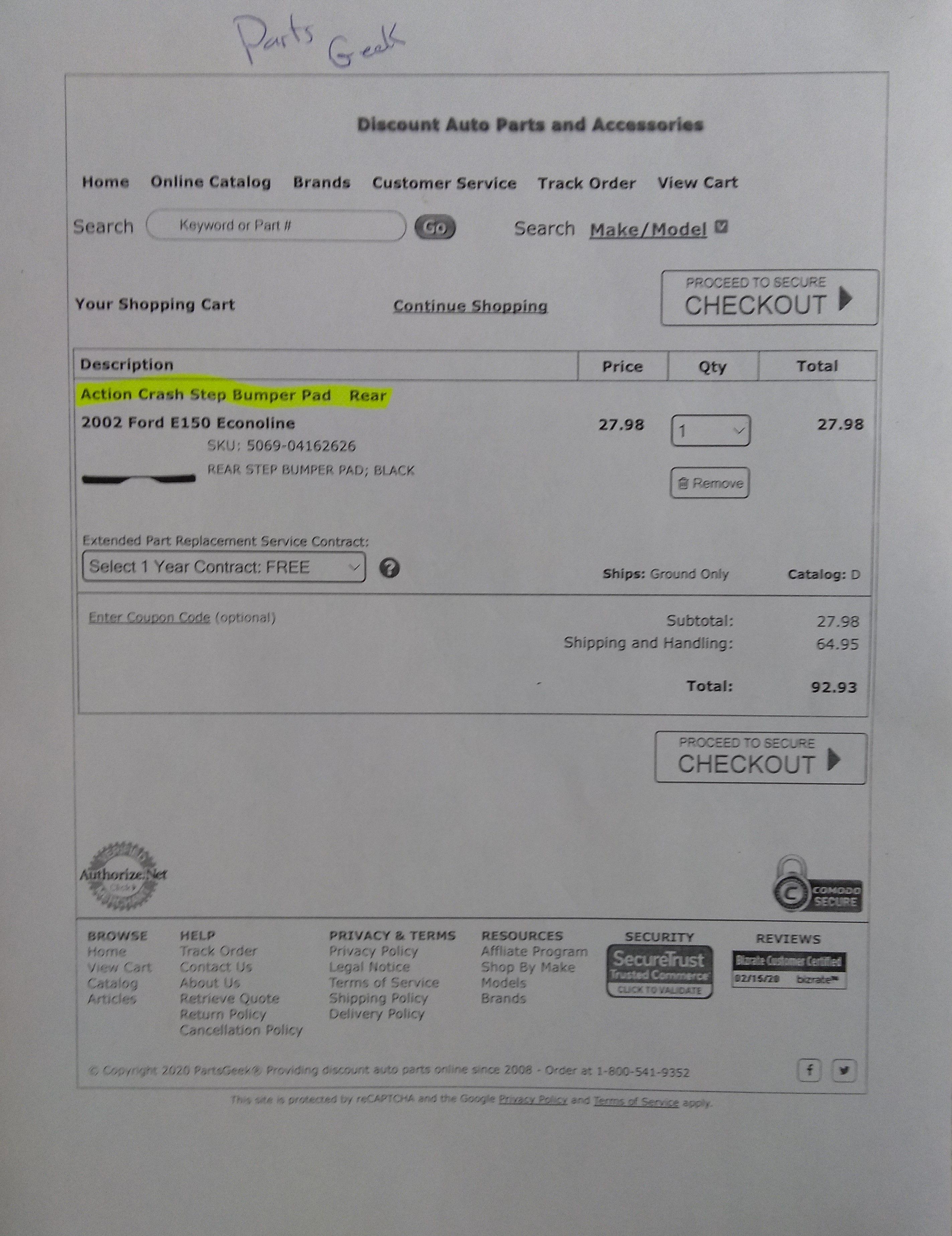 PartsGeek Reviews - 476 Reviews of Partsgeek.com | Sitejabber